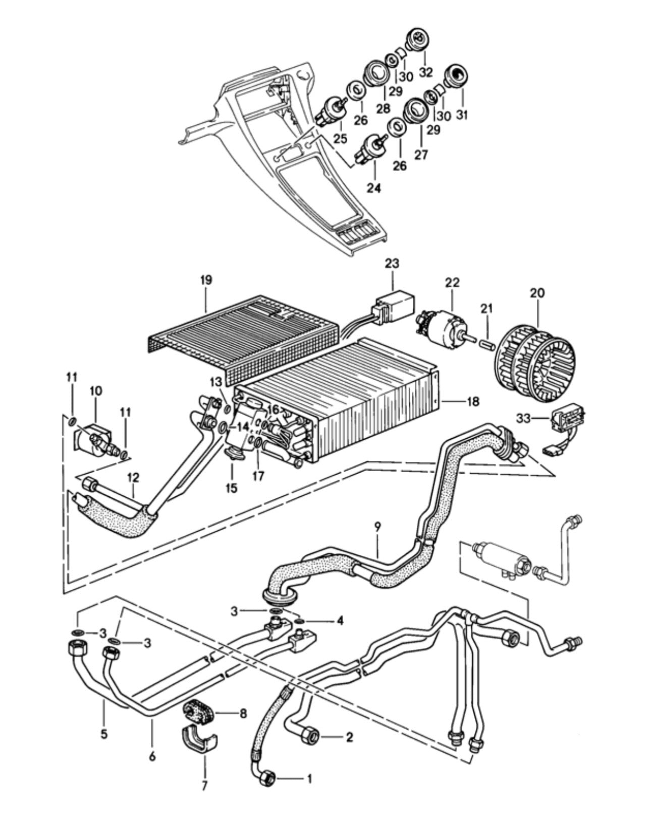 928 Rear A/C Parts & Controls – 928 Porsche Parts